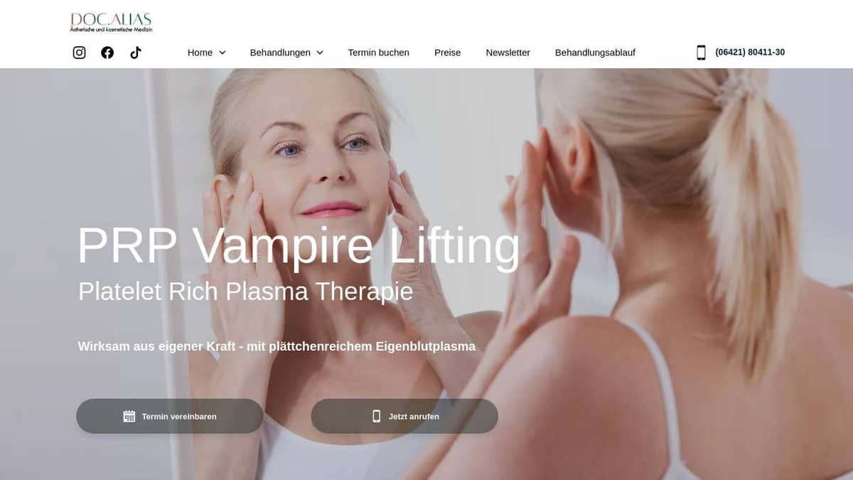 PRP Therapie Vampire Lift
